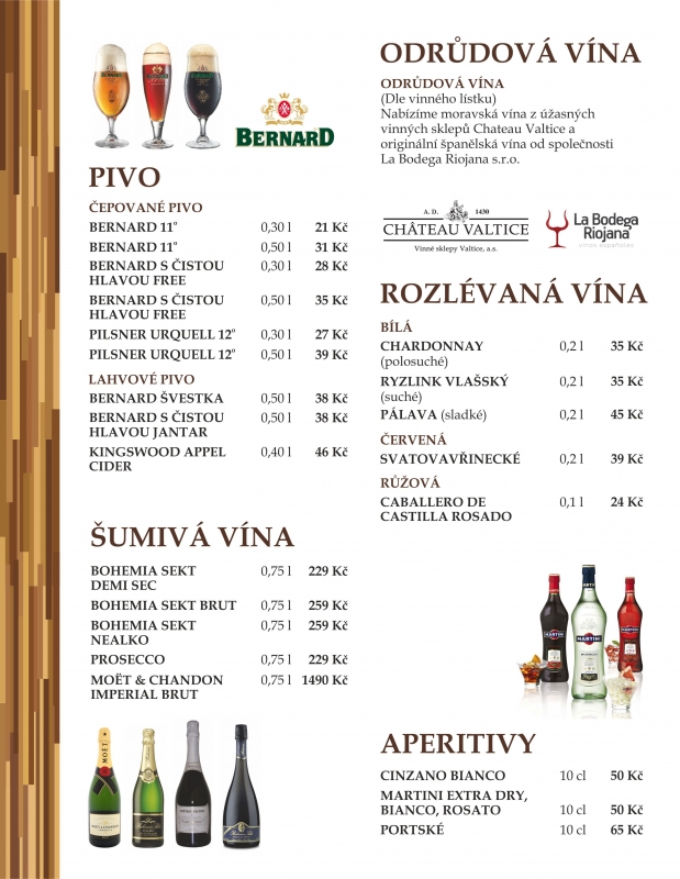 NÁPOJOVÝ LÍSTEK | Restaurace SAUNA