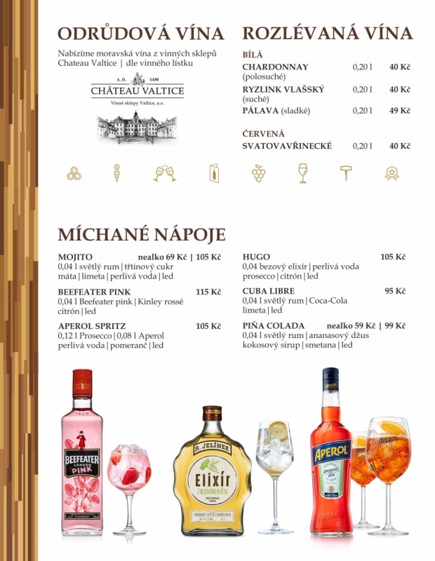 NÁPOJOVÝ LÍSTEK | Restaurace SAUNA