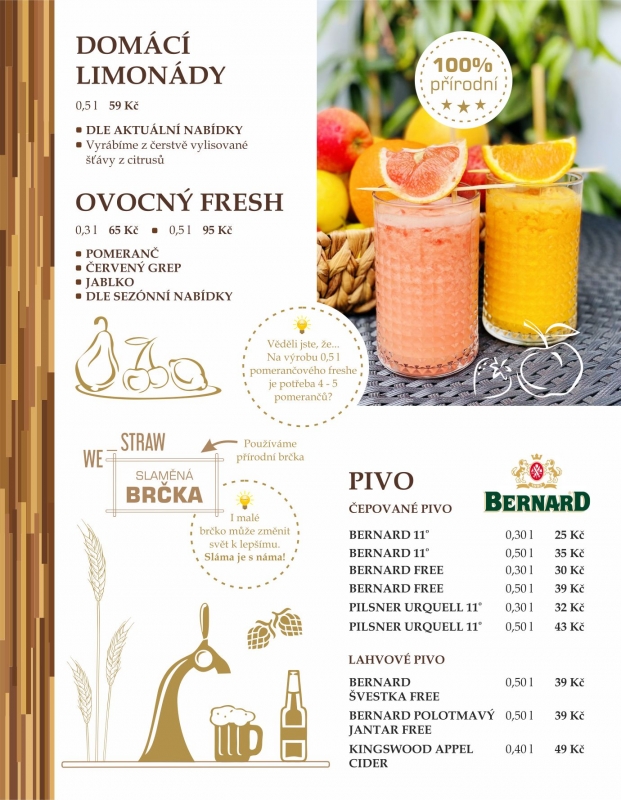 NÁPOJOVÝ LÍSTEK | Restaurace SAUNA